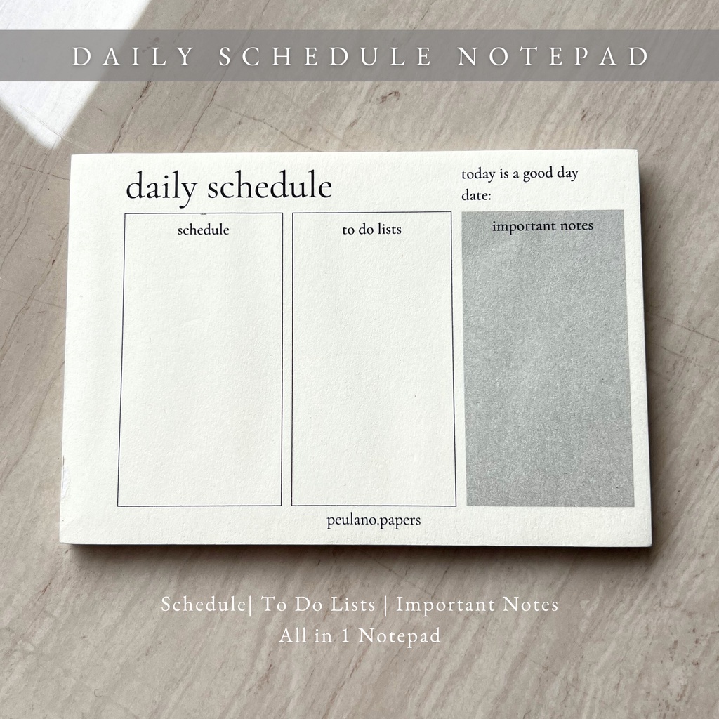 Jual Daily Schedule Notepad Memo Harian Daily Planner by peulanopapers ...