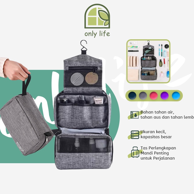 Jual Tas Alat Mandi Toiletries Bag Tahan Air Dapat Di Gantung Ukuran ...
