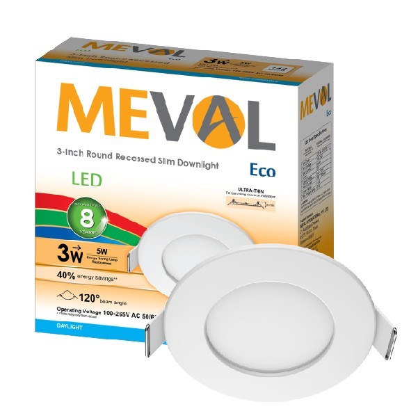 Jual Meval ER1-03A LED High Power Downlight ECO 3" 3W Putih | Shopee ...