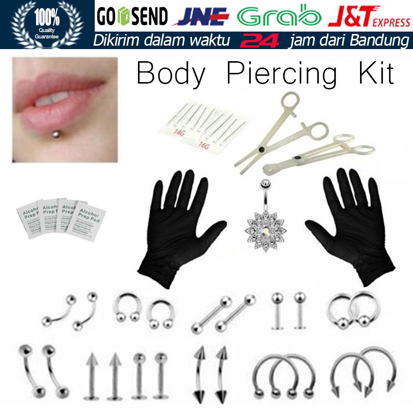 Jual 20/41Pcs / Set Alat Tindik / Alat Tindik Profesional / Alat ...