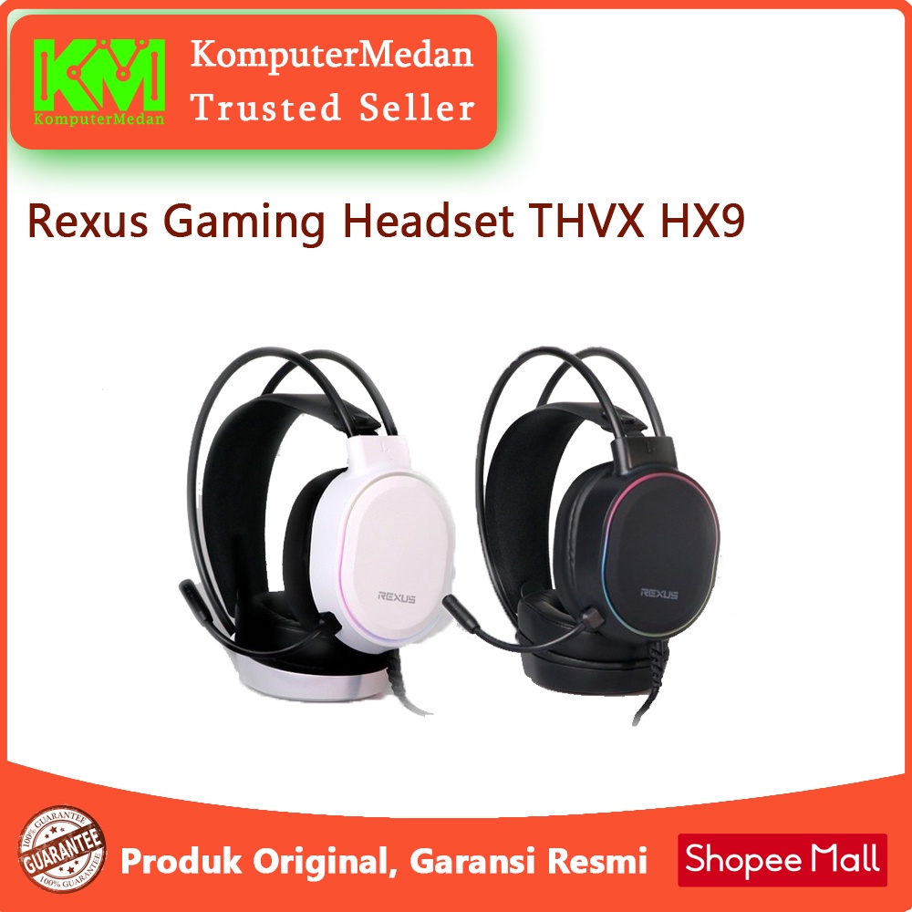 Jual REXUS GAMING HEADSET THVX HX9 BLACK RGB USB V.7.1 | Shopee Indonesia