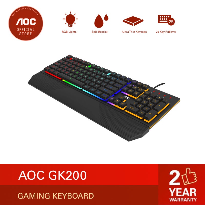 Jual AOC GK200 Anti-ghosting keyboard with mechanical feeling and ...