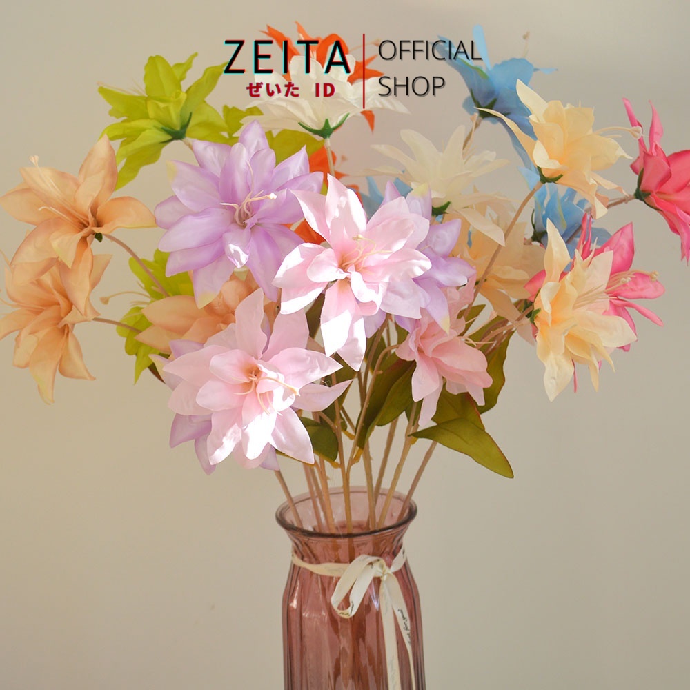 Jual Zeita - SAYULILI Tangkai Panjang Cabang 3 Bunga Lili Palsu Lily ...
