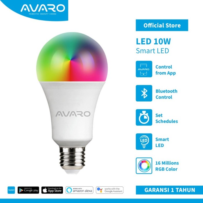 Jual Smart Lampu LED Bluetooth 10W Original Avaro | Shopee Indonesia