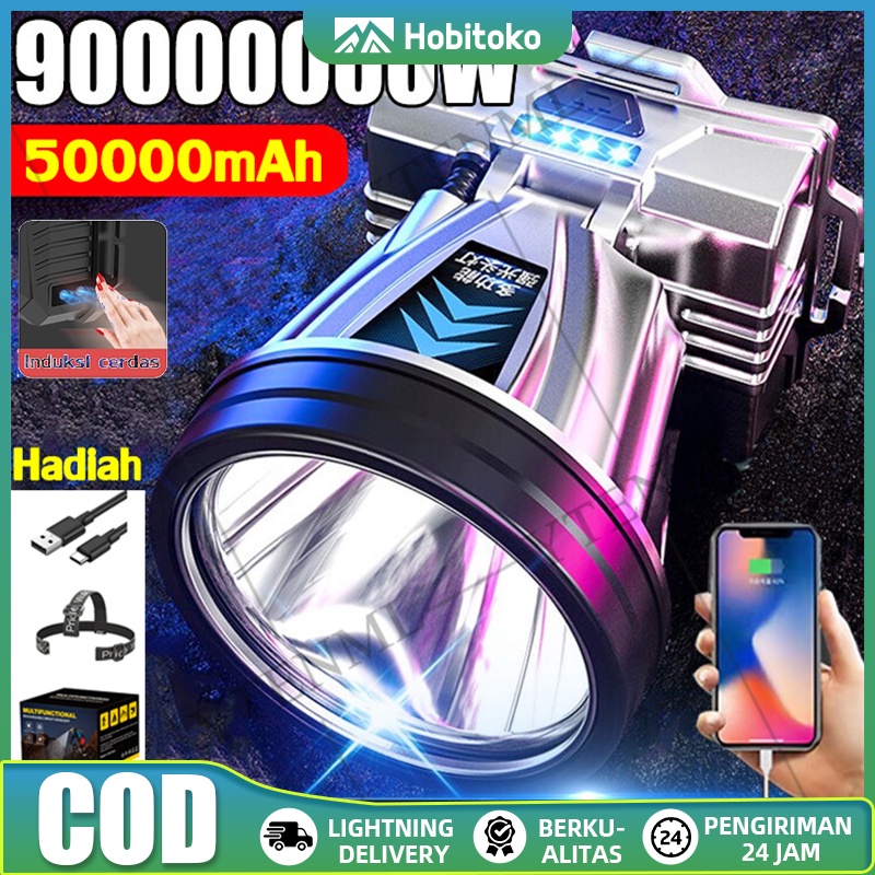 Jual Lampu depan luar ruangan yang kuat senter mini yang dipasang di kepala 100 watt pencahayaan ...