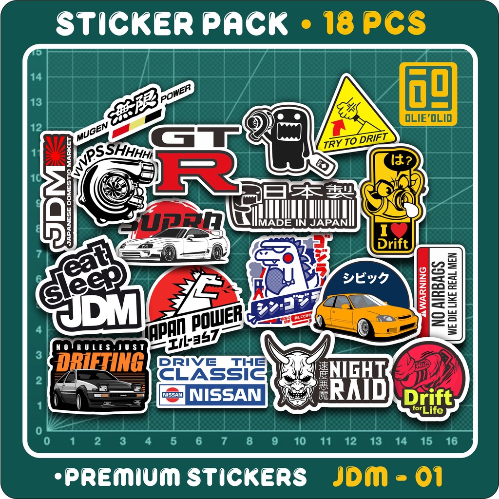 Jual 18 PCS STIKER PACK AESTETIK JDM JAPAN STICKER VINYL | STIKER HP ...
