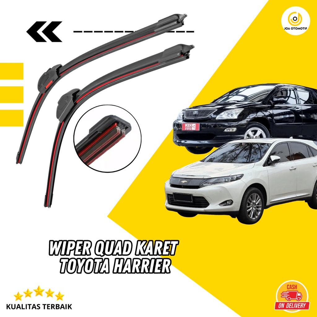 Jual Wiper Mobil 4 Karet Toyota Harrier Quad Blade Desain Frameless 1