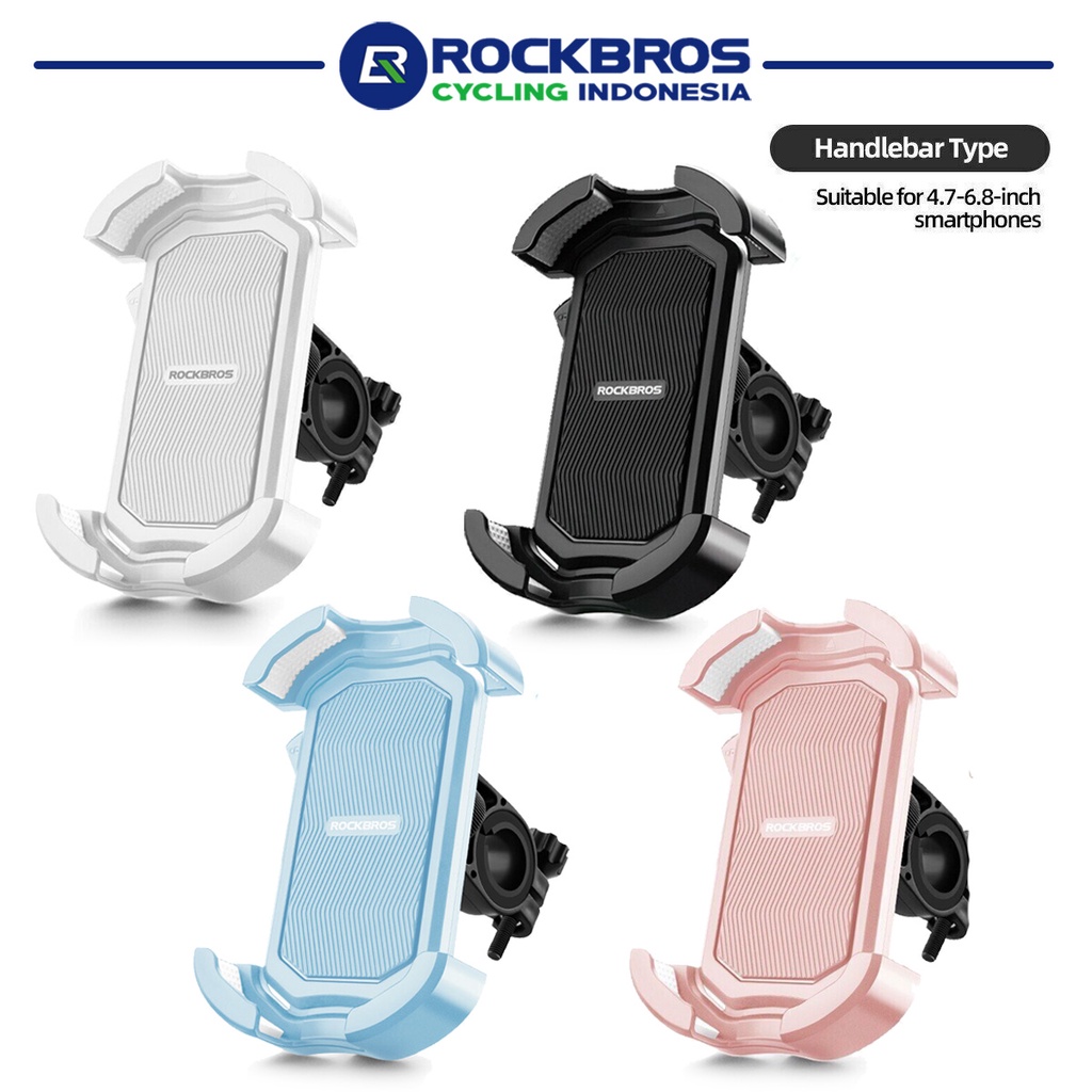 Jual ROCKBROS HW128 Phone Holder Stang Sepeda Tempat HP One-Click Locking 360° Rotation Bracket ...