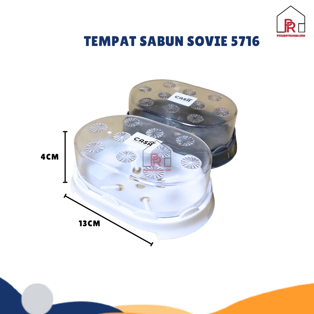 Jual Tempat Sabun Batang Sovie / Tempat Sabun Putih Abu / Kotak Sabun ...
