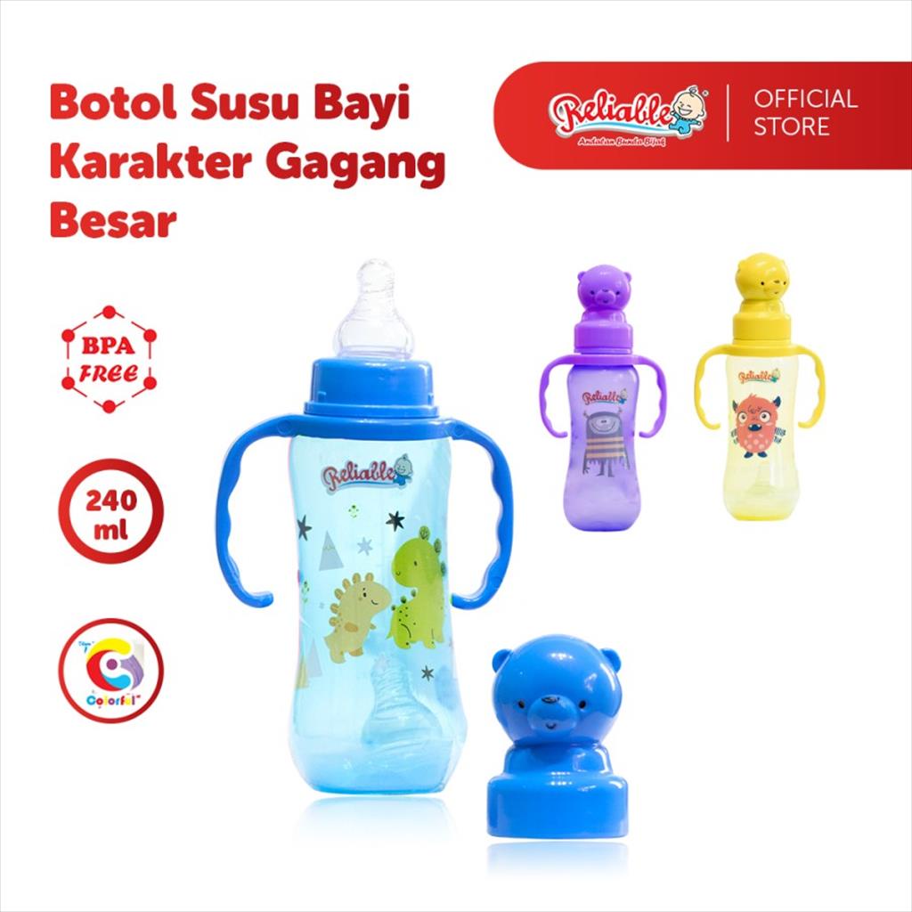 Jual Reliable Botol Susu Bayi Warna Gagang Karakter - 250 ml | Shopee ...