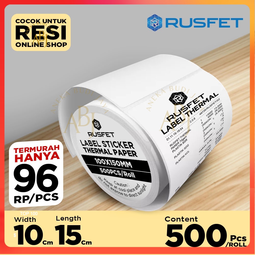 Jual Stiker Thermal Label Barcode/Label Resi Thermal 100 x 150mm ...