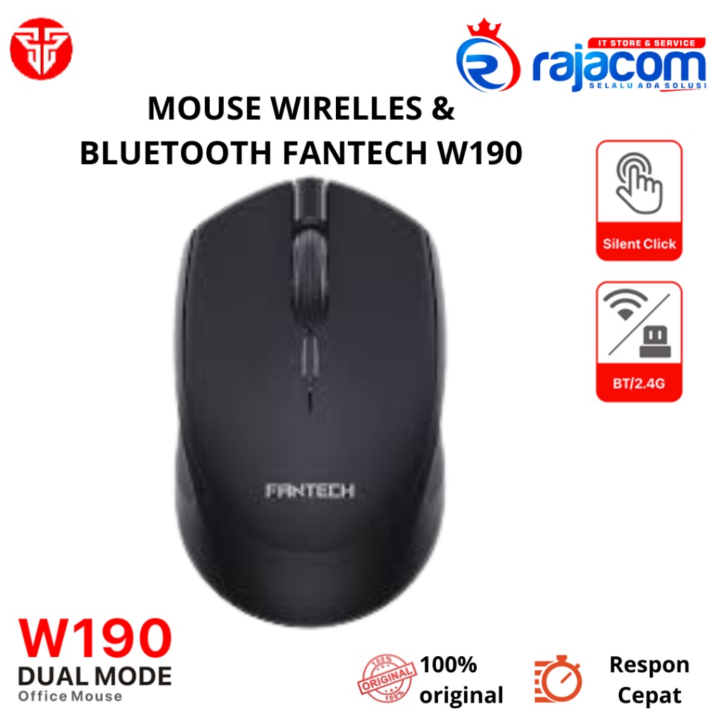 Jual Fantech W190 Wireless Bluetooth Mouse - Dual Connection - Silent ...