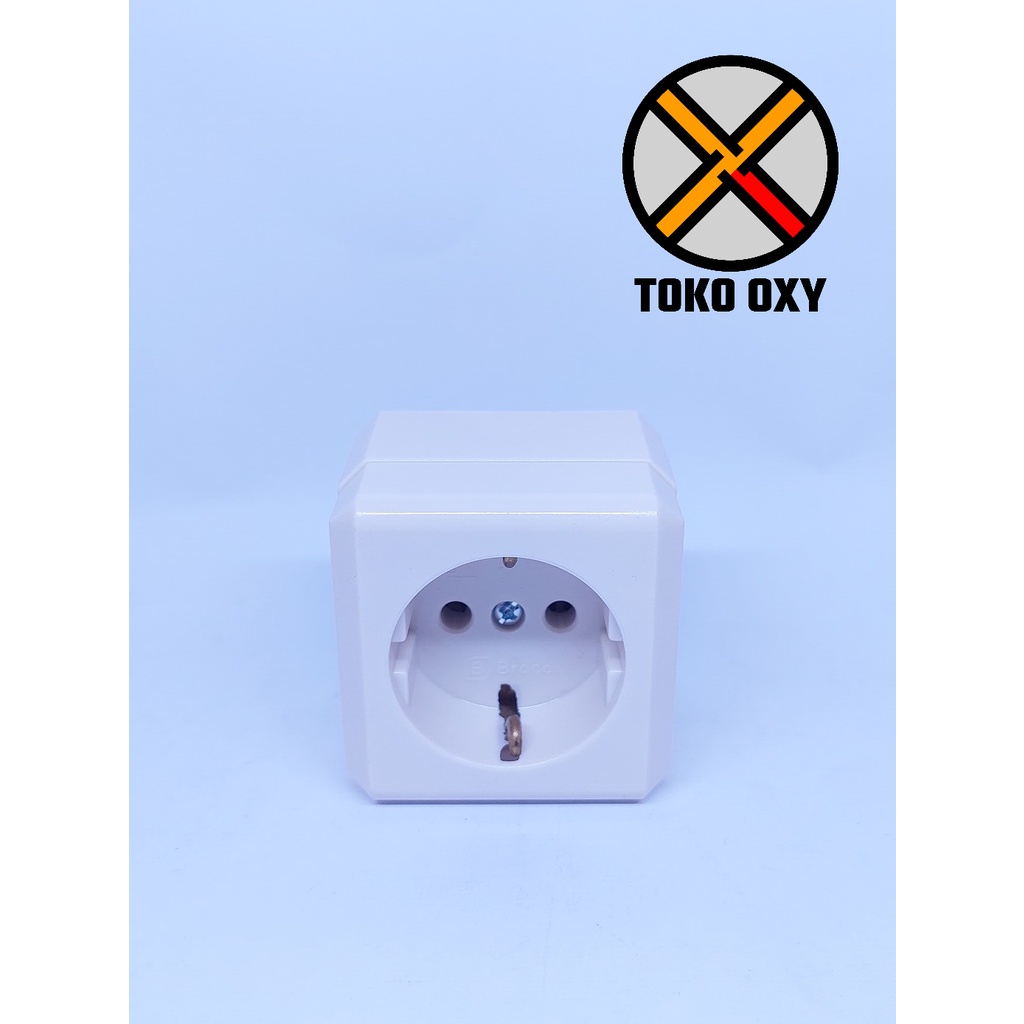 Jual STOP KONTAK OUTBOW 2 PIN SG CREAM BROCO | Shopee Indonesia