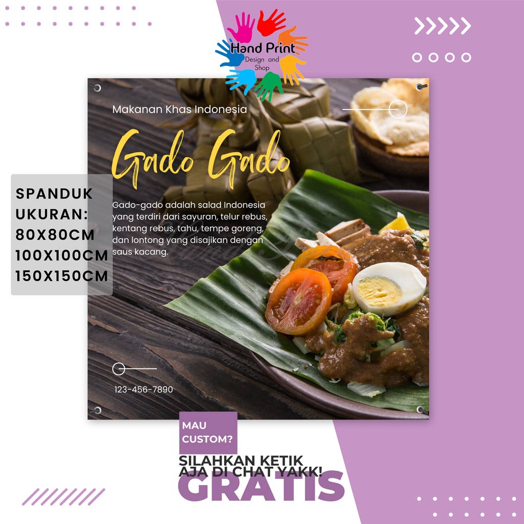 Jual Cetak Spanduk Banner Jualan Gado gado Ketoprak Lotek Pecel Karedok ...