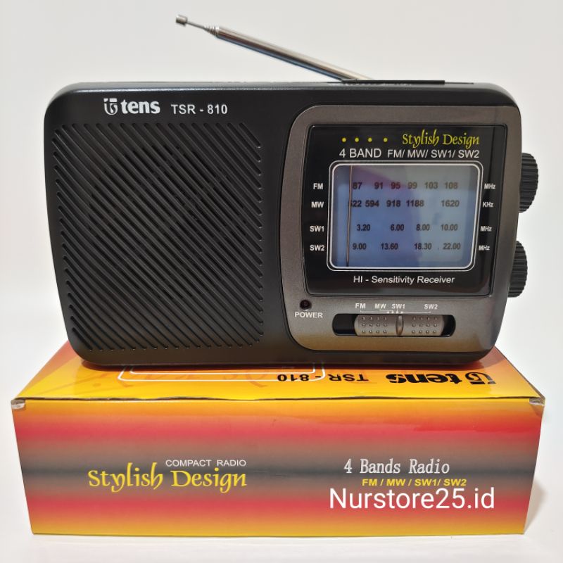 Jual RADIO TENS TSR-810 FM AM MW SW1 SW2 4 BAND RADIO PORTABLE/RADIO ...