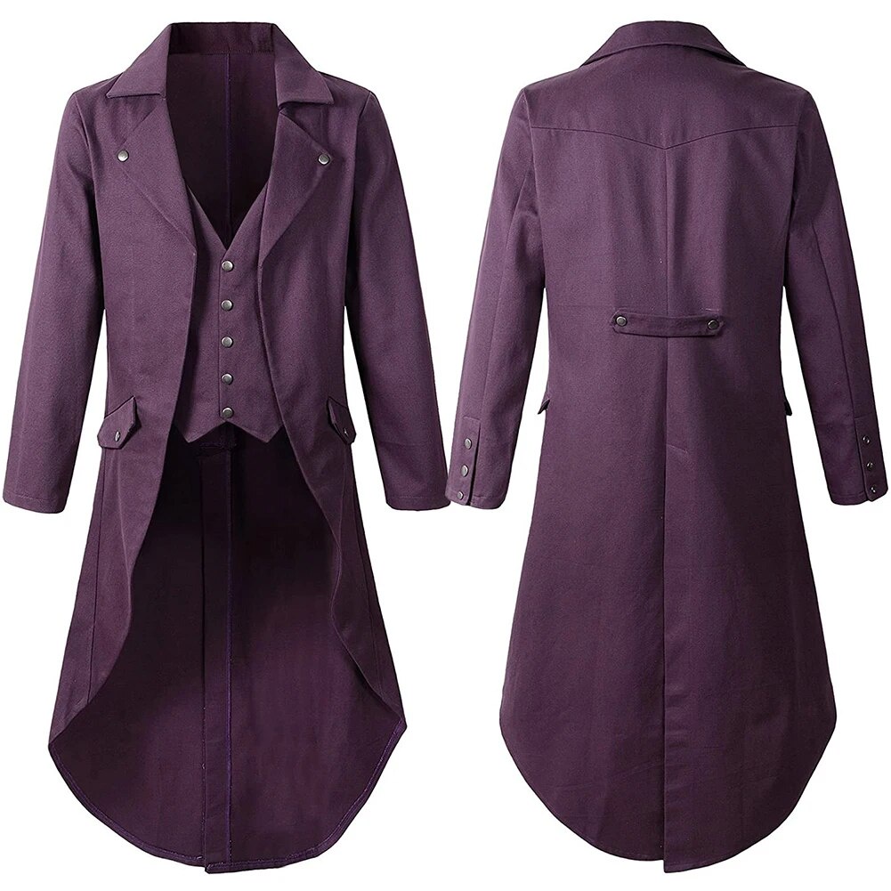 Jual Vintage Dress Up Halloween Tuxedo Gothic Jacket Steampunk Tailcoat Long Coat Halloween ...