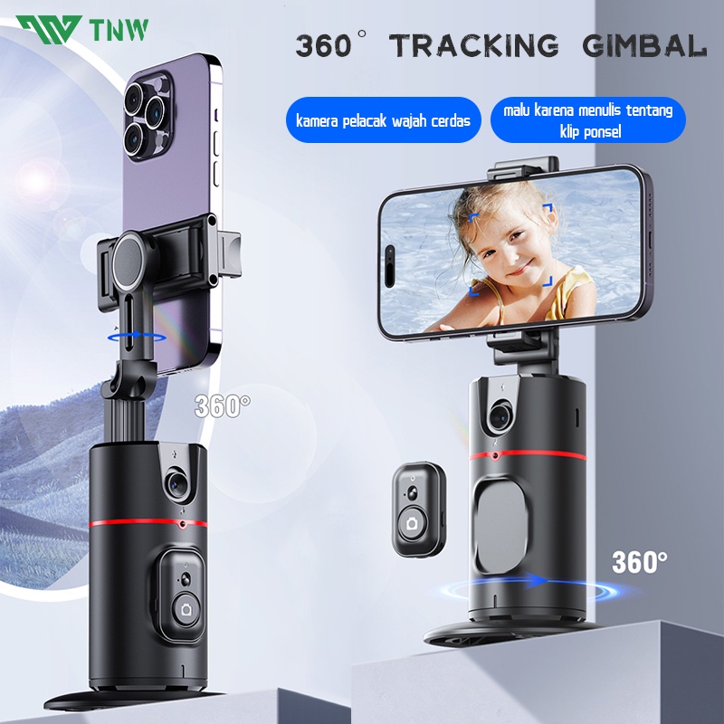 Jual TNW P02 Face Tracking Tripod Bluetooth Gimbal Stabilizer Tripod 360°Rotation Tripod ...