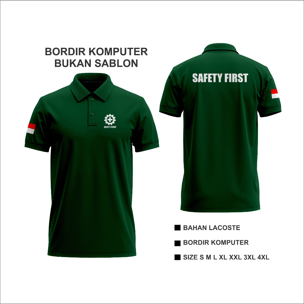 Jual Kaos Polo Bordir Baju Safety First Bordir Kaos Safety first Polo ...