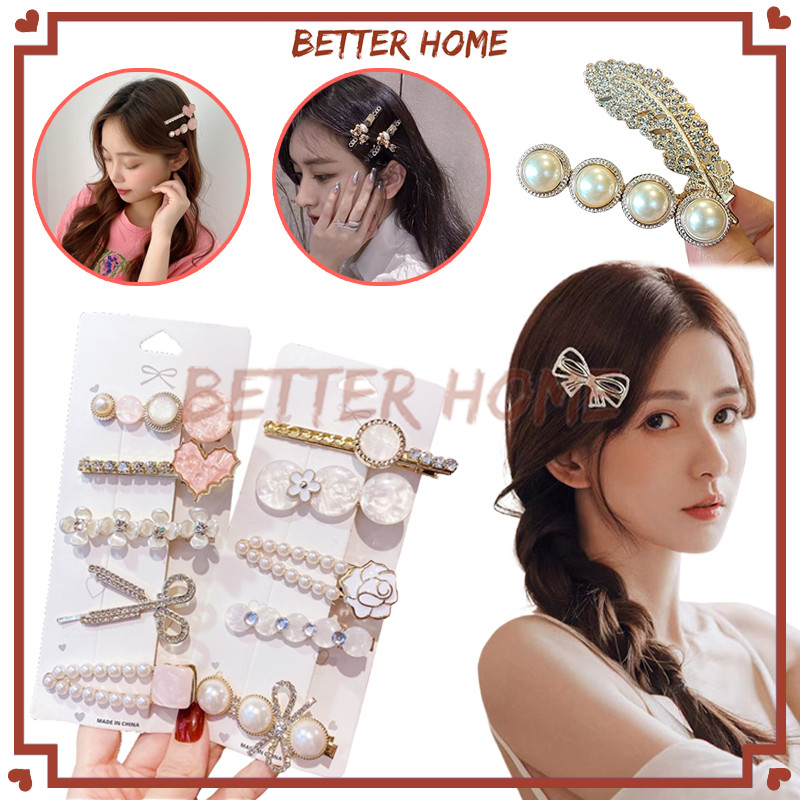 Jual Set Jepit Rambut Retro Geometri Mutiara/Mutiara Retro Korea Hiasan ...