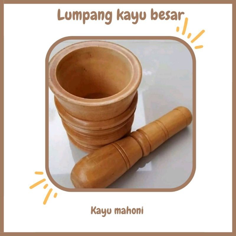 Jual Lesung lumpang penumbuk kayu mahoni | Shopee Indonesia