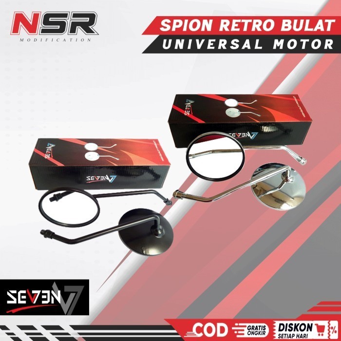Jual SPION MIRROR RETRO MINI cembung Bulat drat Honda Dan Yamaha ...