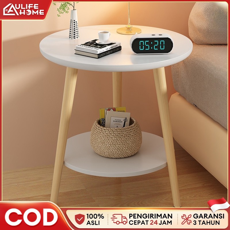 Jual Meja Bulat Minimalis Meja Tamu Kayu Coffee Table Meja Samping Meja ...