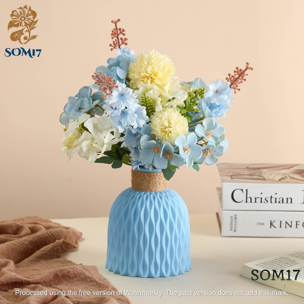 Jual FLOWER Set Vas Bunga Plastic Aesthetic Bunga Hias Rumah Artificial ...