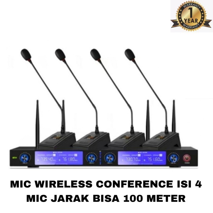 Jual Mic Wireless Shule Conference Podium M4 M 4 Isi 4 Mic | Shopee Indonesia