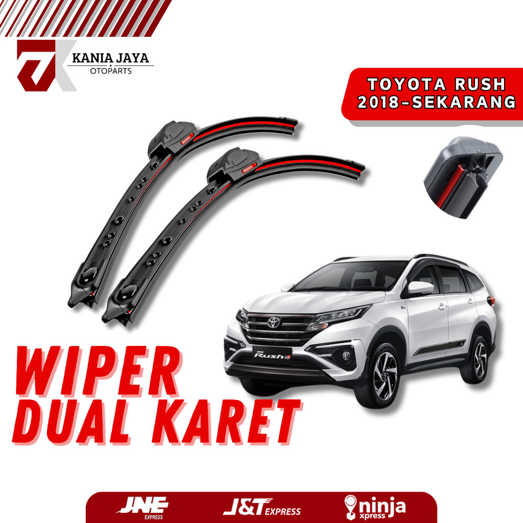 Jual Wiper Dual Blade - Toyota All New Rush Rush 2018 - Sekarang - Wiper 2 Lapis Karet Frameless ...