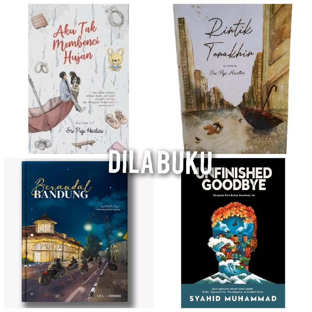 Jual 1 Paket 4 buku novel ; Aku tak membenci hujan + Rintik terakhir ...