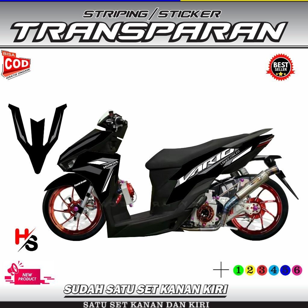 Jual STICKER STRIPING VARIASI MOTOR HONDA VARIO NEW GEN 2 2024/2025 ...