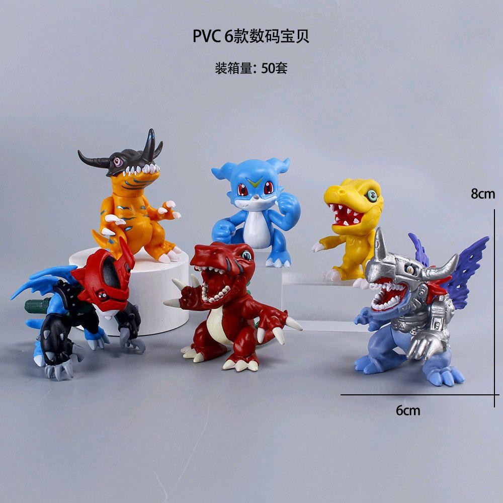 Jual Action Figure Digimon Set 6 Chibi Besar 8CM Agumon Veemon Greymon ...