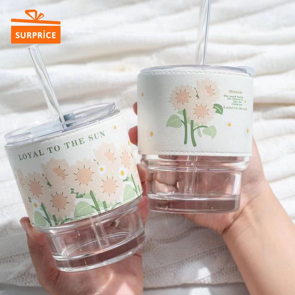 Jual Surprice Gelas Tumblr Kaca Aesthetic Ukuran 450ml / Gelas Dengan ...