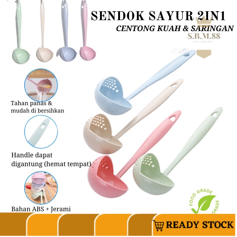 Jual SM88 -B201- Sendok Sup 2 in 1 - Sendok Sup Centong Sayur dengan ...