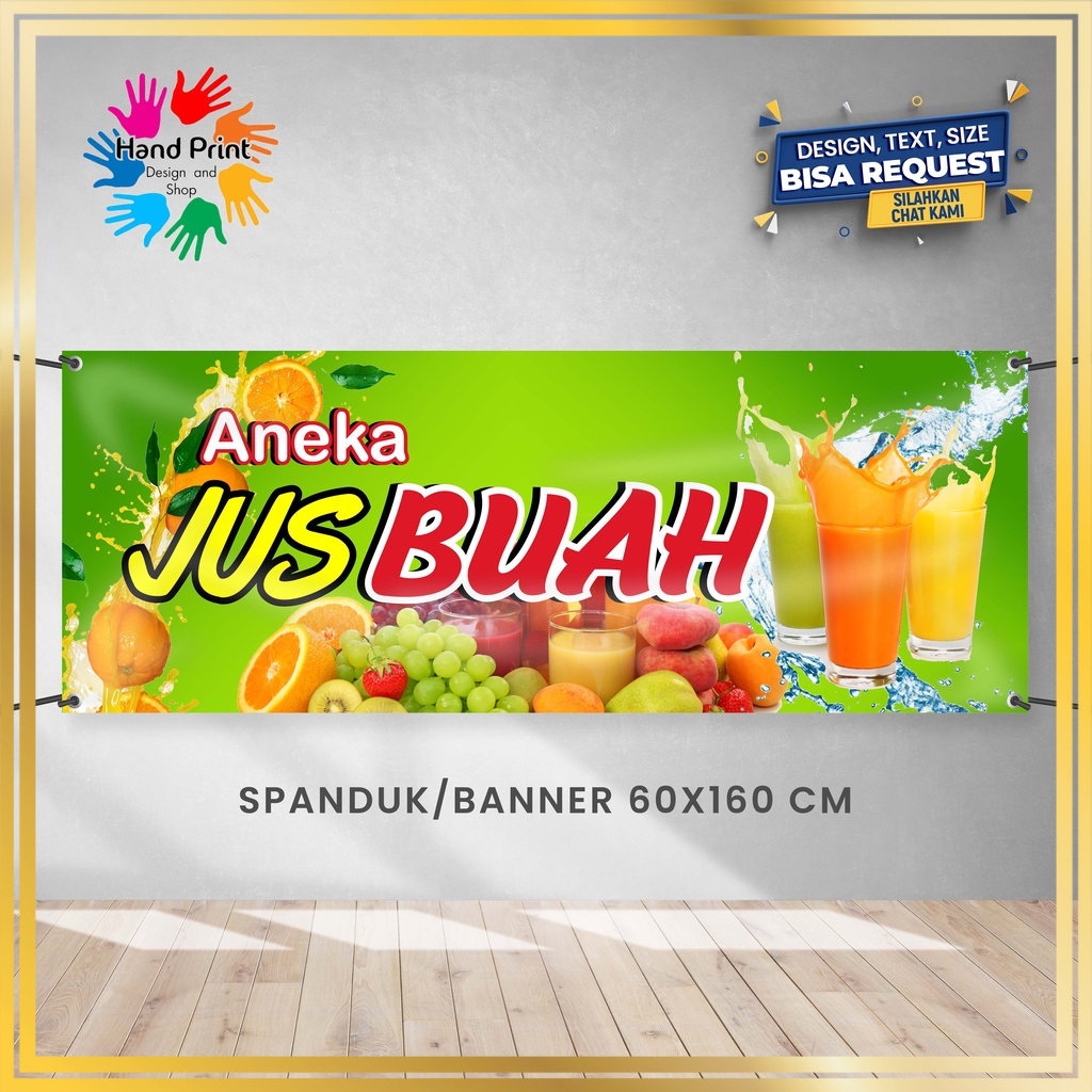 Jual SPANDUK / BANNER Aneka Jus Buah Segar Warna Hijau Minuman Segar ...