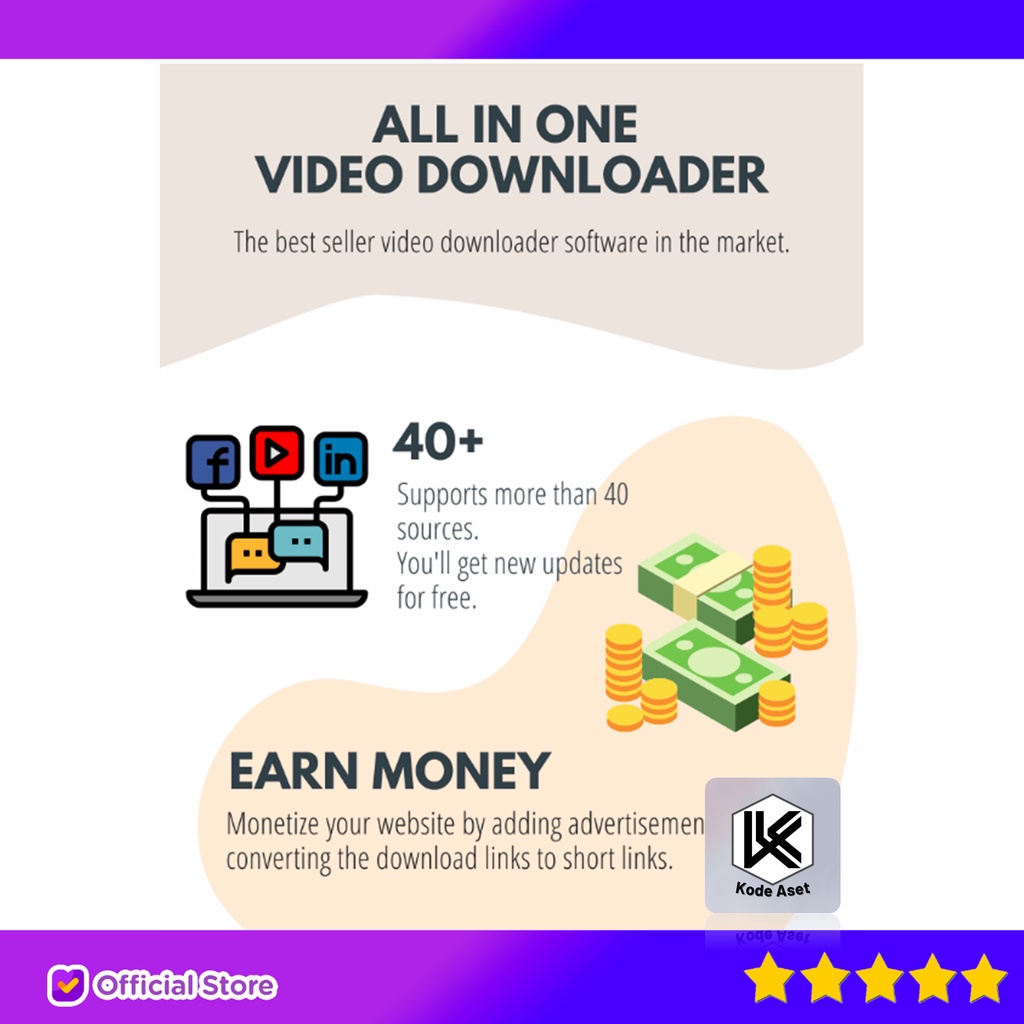 Jual SOURCE CODE APLIKASI ALL IN ONE VIDEO DOWNLOADER SCRIPT BY ...
