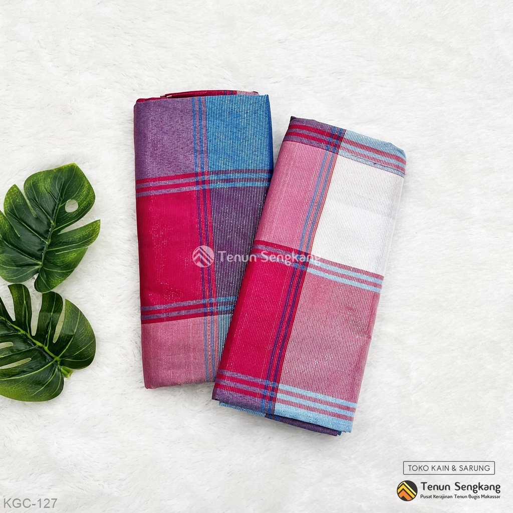 Jual Sarung Bugis Makassar Kotak Genggang Pink Biru Muda Putih - Tenun ...