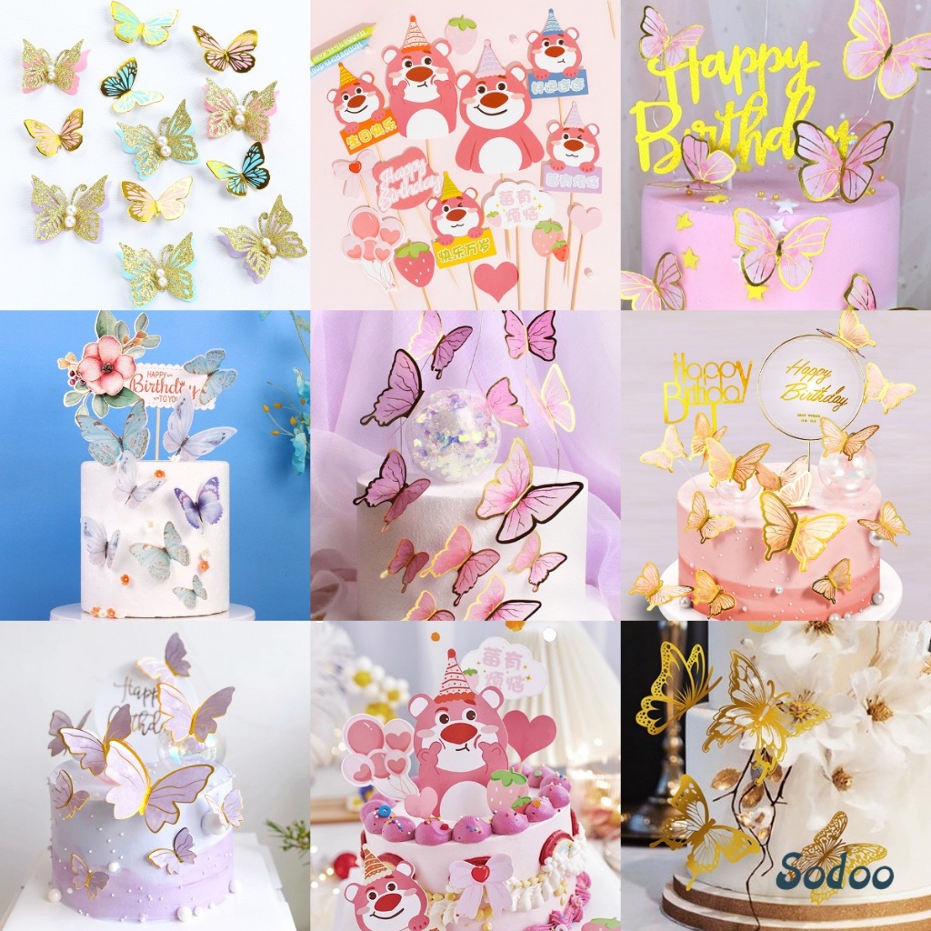 Jual COD Topper Happy birthday Kue/cake topper hiasan kue ulang tahun ...