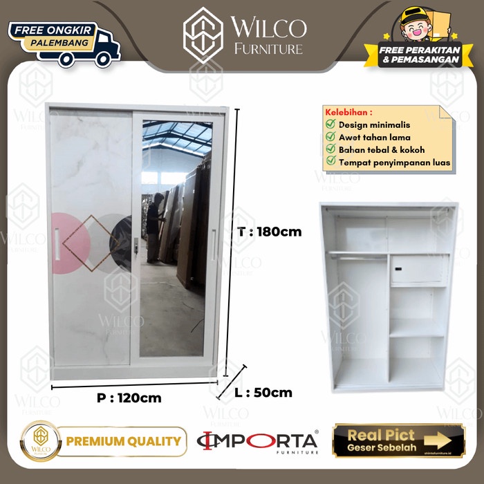 Jual Lemari Pakaian Sleding Importa S03 AM FM / Lemari Baju Besi 2 ...