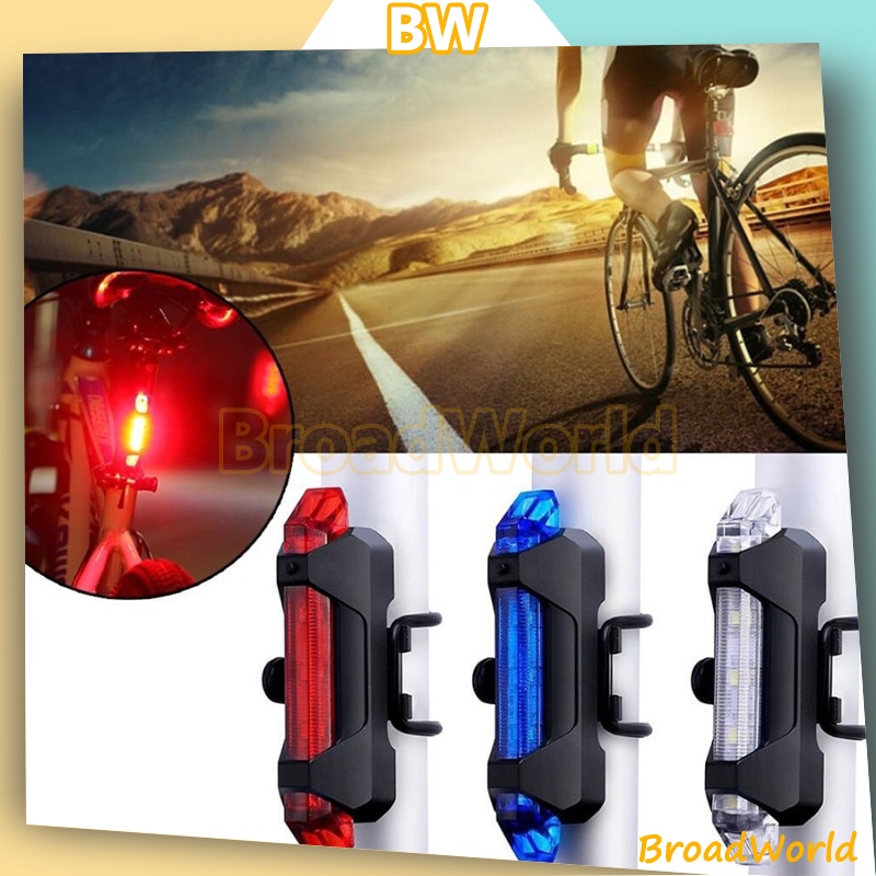 Jual Lampu Sepeda LED Rechargeable Anti Air / Lampu BELAKANG Sepeda USB ...