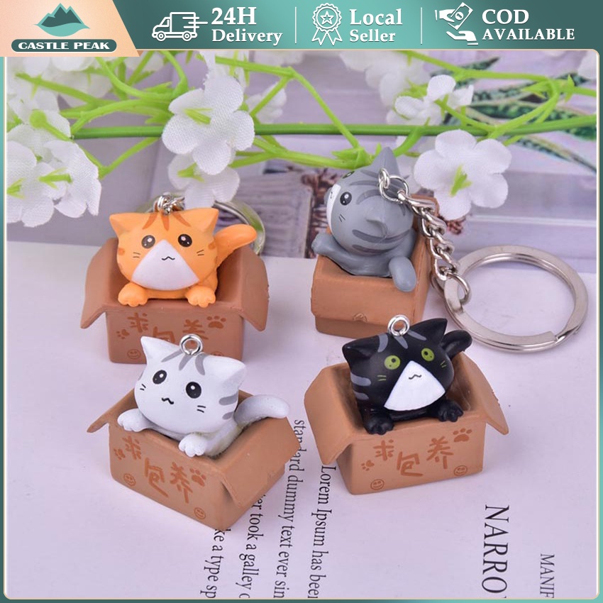 Jual Lucu Kartun Hewan Peliharaan Kucing Gantungan Kunci Beruntung ...