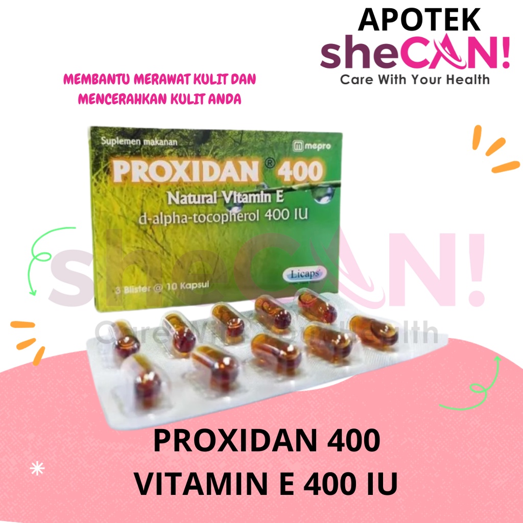 Jual Proxidan Vitamin E 400 IU 1 Box isi 30 Mencerahkan Kulit | Shopee ...
