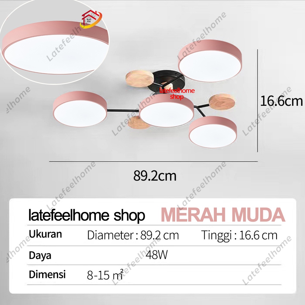 Jual Lampu Gantung 3 Warna Lampu plafon LED Lampu Plafon Lampu Gantung ...