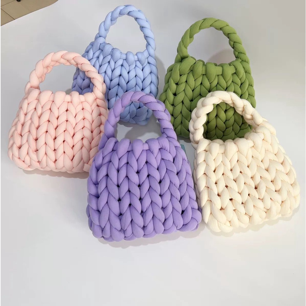 Jual TAS CROCHET HANDMADE DIY CHANKY YARN SHOULDER BAG SLING BAG TAS ...