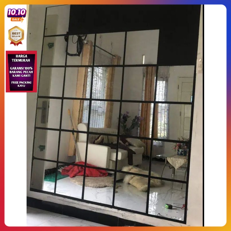 Jual (kaca cermin asli)kaca cermin tempel dinding aesthetic 20x20 ...