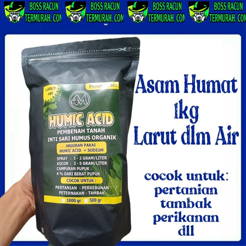 Jual Asam Humat 1kg Larut Dalam Air Pembenah Tanah/ Pupuk Organik Asam Humat Somic 1kg/ Humic ...