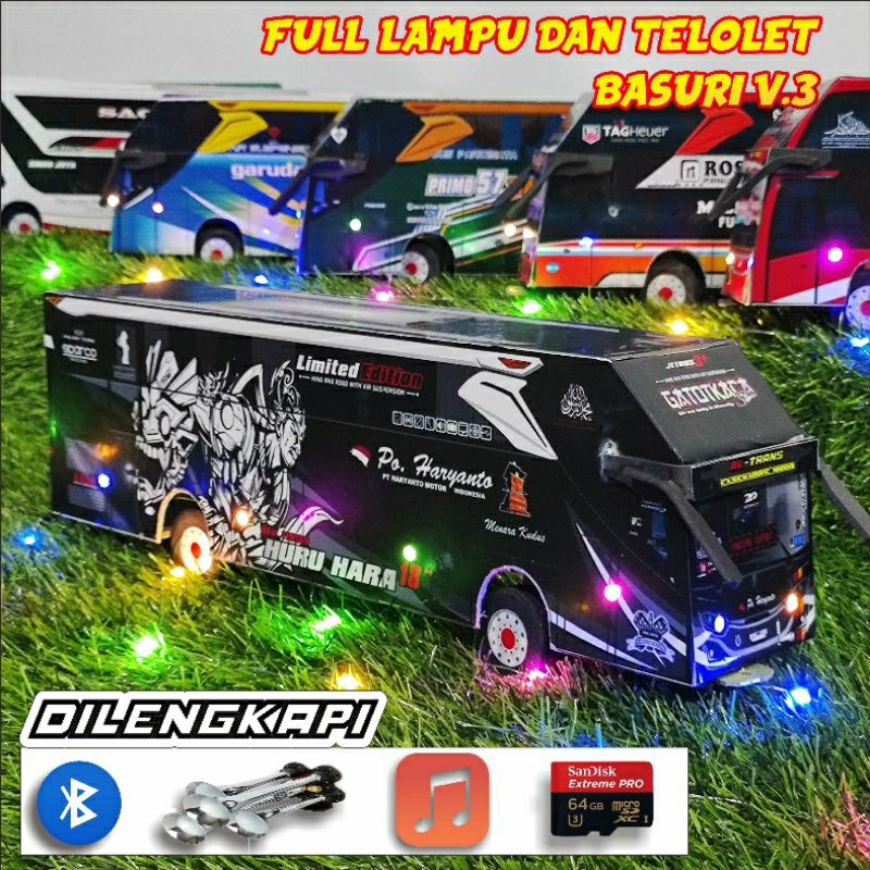 Jual Miniatur Bus Oleng Dengan Musik Telolet Dan Full lampu po haryanto ...
