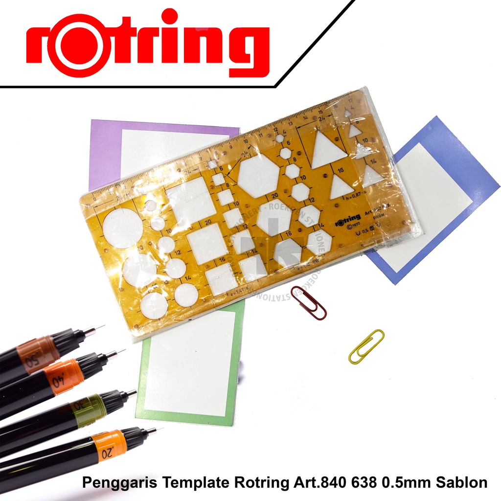 Jual Rotring Penggaris Template / Sablon Art.840 638 0.5mm | Shopee ...