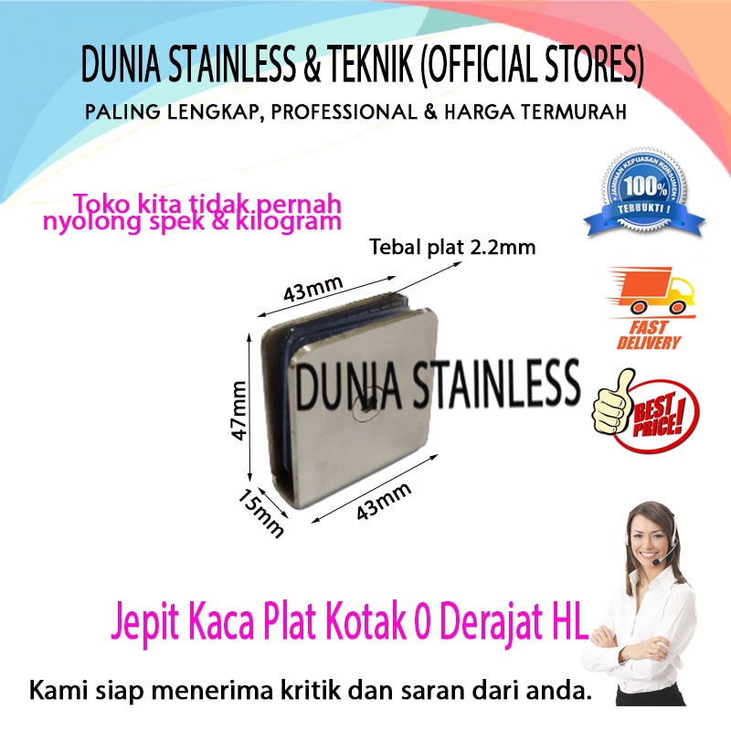 Jual Jepit Kaca Plat Kotak 0 Derajat HL | Shopee Indonesia