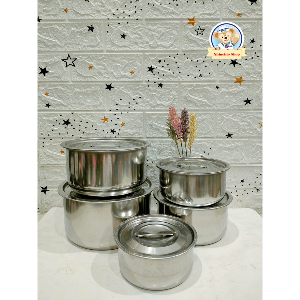 Jual Baru Stock Pot 5 in 1 Indian Pot/Panci Set Stainless Indian Pot ...